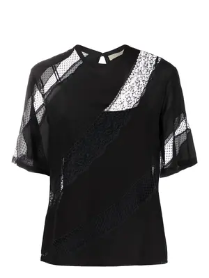 Elie Saab Lace-paneled T-shirt - Black