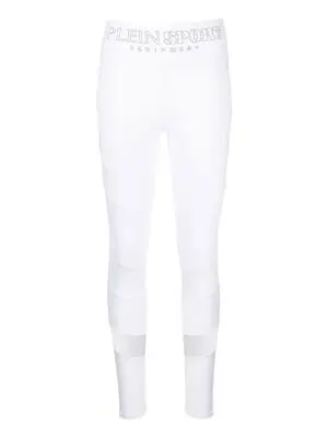 PLEIN SPORT Statement Cotton-blend Leggings - White