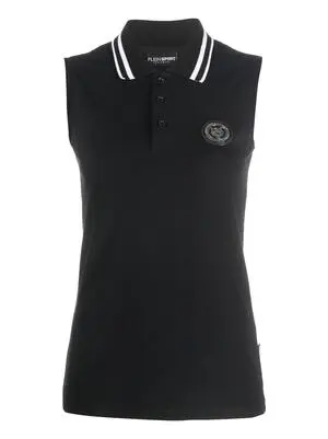 PLEIN SPORT Logo-Patch Polo Shirt Black
