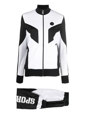 PLEIN SPORT Colour-block Panelled Tracksuit Set - White