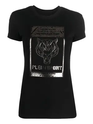 PLEIN SPORT Tiger Print T-shirt - Black