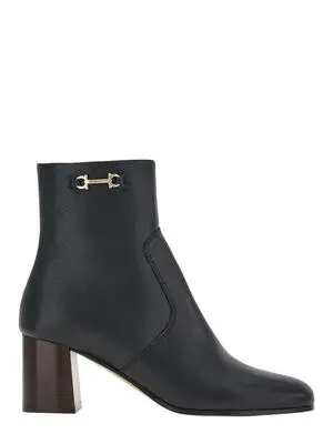 FERRAGAMO Otello Buckle-detail Ankle Boots - Black