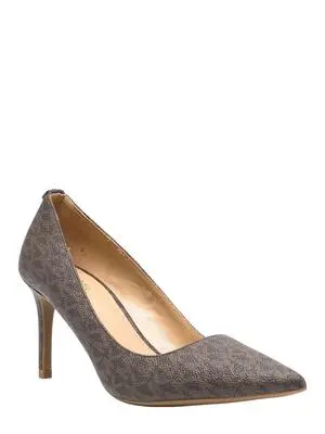 Michael Kors Monogram-print 90mm Stiletto Pumps - Brown