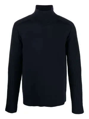 JIL SANDER High-neck Wool Jumper - Blue