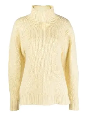 JIL SANDER Open Back High-neck Jumper - Yellow