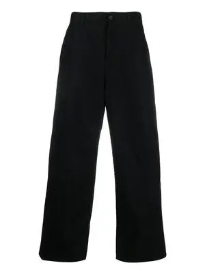 INCOTEX RED X FACETASM Wide-leg Cotton Chino Trousers - Black