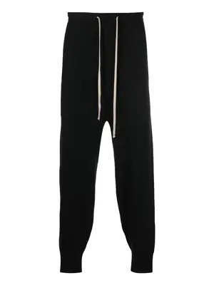 Rick Owens Drawstring-waist Cashmere Track Pants - Black