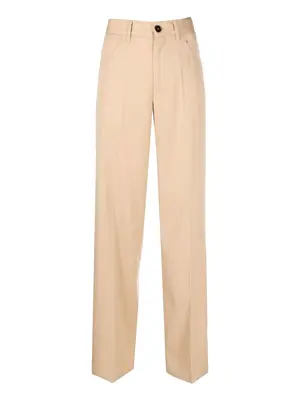 JIL SANDER Straight-leg Wool Trousers - Brown