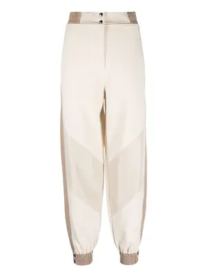 Eleventy Panelled Jersey-knit Trousers - Neutrals