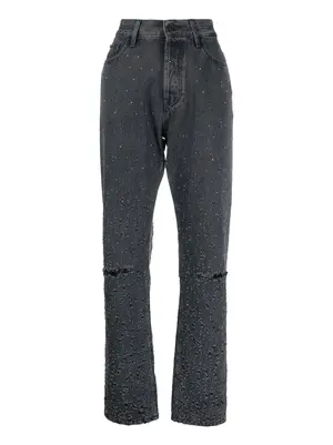 Jacob Cohen Distressed-finish Straight-leg Trousers - Grey
