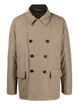 FAY Padded Double-breasted Jacket - Neutrals