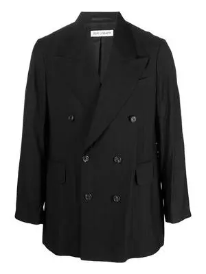 Our Legacy Crease-effect Double-breasted Blazer - Black