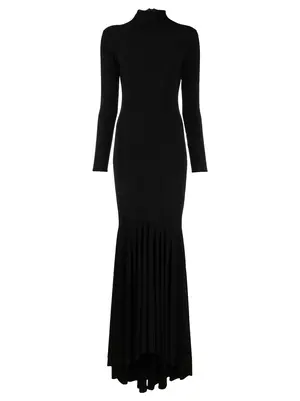 ATU BODY COUTURE Long-sleeve Flared Gown - Black