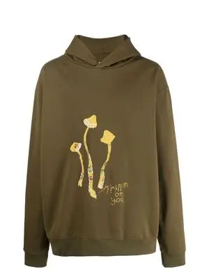 MAISON MARGIELA Mushroom Print Hooded Sweatshirt - Green