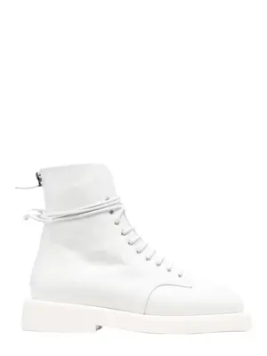Marsèll Gommello Leather Combat Boots White