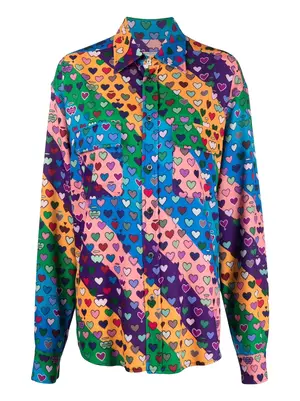 ALESSANDRO ENRIQUEZ Heart-print Shirt - Blue