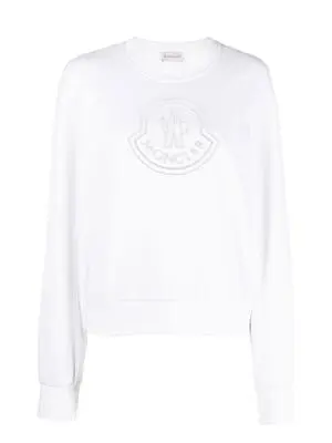 Moncler Logo-print Cotton Sweatshirt - White