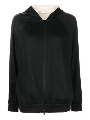 Brunello Cucinelli Bead-detail Hooded Jacket - Black