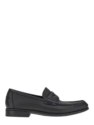 FERRAGAMO Chunky Leather Penny Loafers - Black