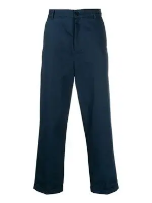 Kenzo Logo Patch Straight Leg Trousers - Blue