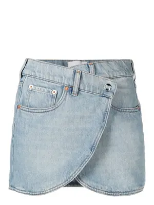 Coperni Denim Wrap Mini Skirt - Blue