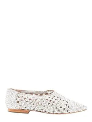 STUDIO CHOFAKIAN Sapitilha Mykonos Woven Ballerina Shoes - Silver