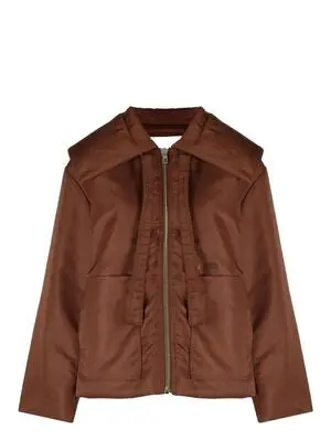 GANNI Oversized Collar Jacket - Brown