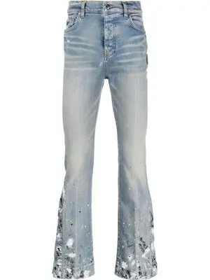 Amiri Paint-splatter Detail Jeans - Blue
