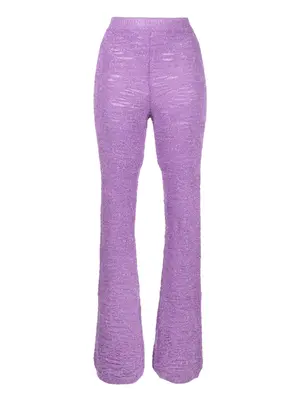 MARCO RAMBALDI Tinsel-detail Knit Trousers - Purple