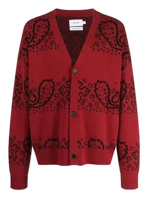 Rhude Bandana-jacquard Cardigan - Red