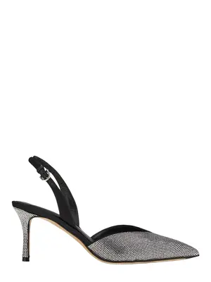 FERRAGAMO Crystal Embellished Slingback Pumps - Black