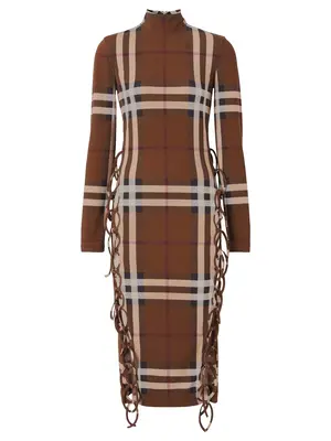 Burberry Check-print Midi Dress - Brown