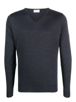 John Smedley V-neck Long-sleeved Jumper - Grey