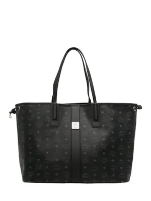 Mcm Large Liz Reversible Tote Bag - Black