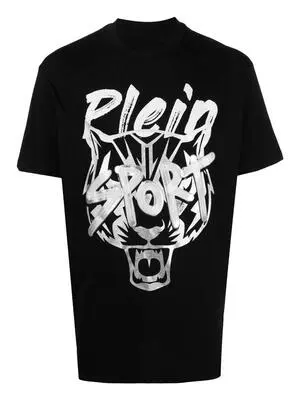 PLEIN SPORT Tiger-head Short-sleeve T-shirt - Black
