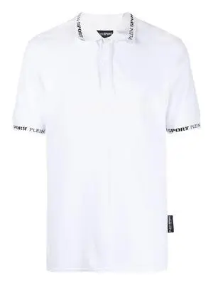 PLEIN SPORT Logo-print Short-sleeve Polo Shirt - White