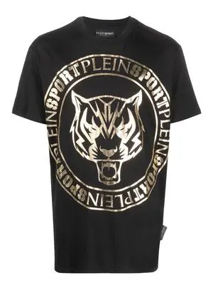 PLEIN SPORT Tiger Logo-print T-shirt - Black