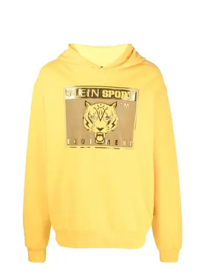 PLEIN SPORT Graphic-print Hoodie - Yellow