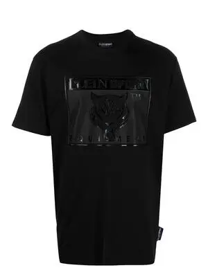 PLEIN SPORT Tiger-head Logo-print T-shirt - Black