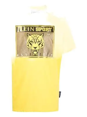 PLEIN SPORT Tiger-head Logo-print T-shirt - Yellow