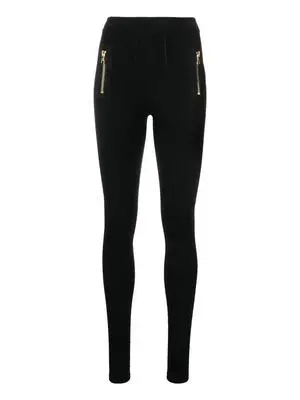 Balmain Panelled Slim-cut Leggings - Black