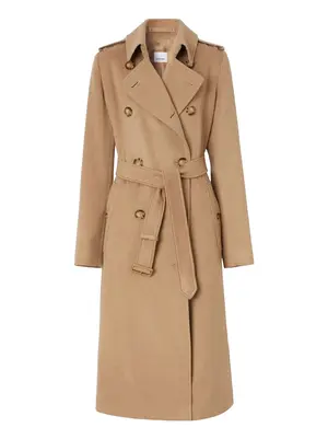 Burberry Kensington Cashmere Trench Coat - Neutrals