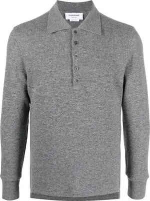 Thom Browne Long-sleeve Polo Shirt - Grey