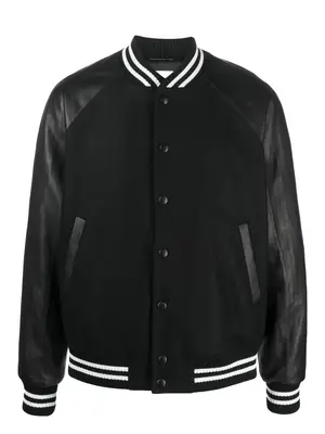 PT TORINO Contrast-sleeve Bomber Jacket - Black