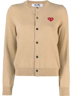 PLAY COMME DES GARCON Comme Des Garçons Play Heart Motif Buttoned Cardigan