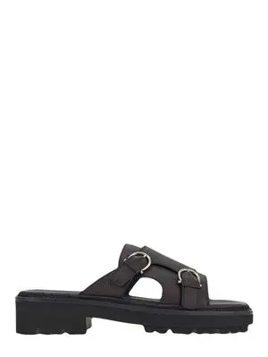 SALVATORE FERRAGAMO Ferragamo Gancini Buckled Calf Leather Sandals