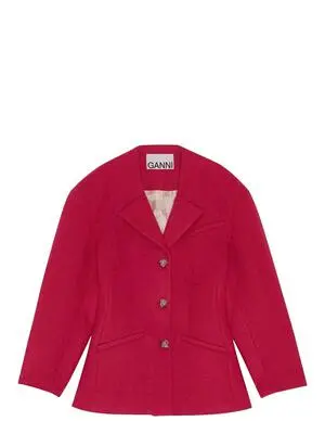 GANNI Broad-Shoulder Single-Breasted Jacket