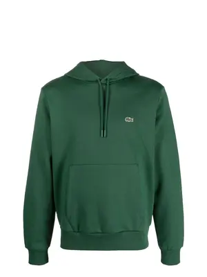 Lacoste Logo-patch Drawstring Hoodie - Green