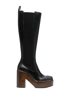 BALLY 120mm Leather Platform Boots