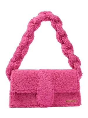Jacquemus Jacquemus Le Bambidou Shearling Shoulder Bag Pink